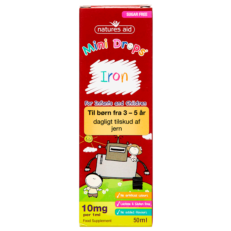 Køb Natures Aid Mini Drops Iron (50 ml) | Gratis fragt på Helsebixen