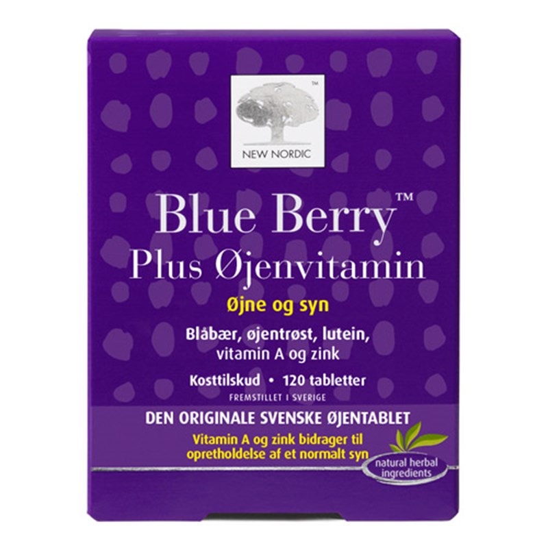 Køb New Nordic Blue Berry Plus Øjenvitamin | Pris kun 299,- | Fri Fragt