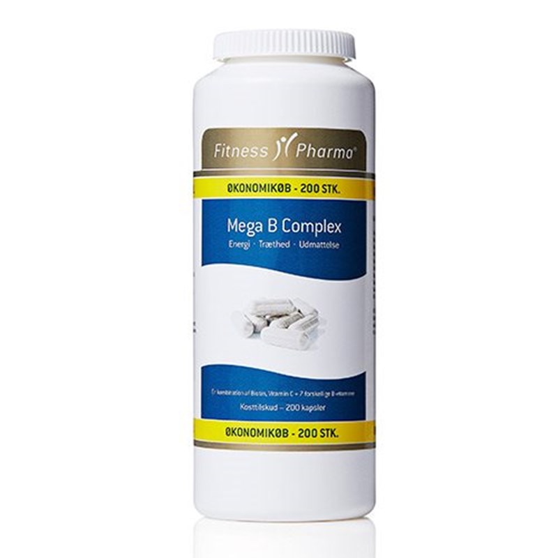 Køb Fitness Pharma Mega B Complex (200 kap) | Gratis fragt på Helsebixen